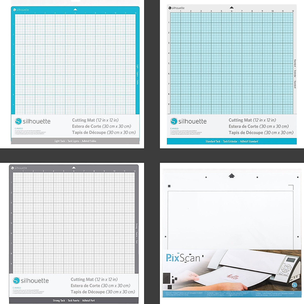 Silhouette Cameo 5 Bundle - Mats and Blades - 4 Cutting Mats Including The PixScan Mat, 5 Different Cutting Blades, Silhouette Studio and Roll Feeder (Matte Black)