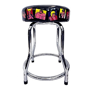 Arcade1Up Adjustable Padded Arcade Game Stool, Steel Frame, Midway Legacy, 21.5" to 29.5"