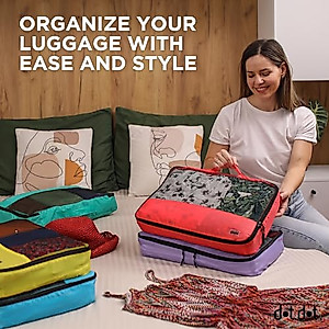 Large Packing Cubes for Travel - 5pc Packing Cubes for Suitcases - Lightweight Luggage Organizer Bags