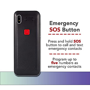 Jethro SC490 [4G] Unlocked Cell Phone for Seniors & Kids, Talk & Text Only, Supports Picture Dialing, Accessories Included (Charging Dock, USB & SIM Card)