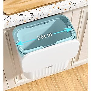 Sooyee 3 Pack 12L/3.2 Gal Kitchen Compost Bin for Countertop or Under Sink, Hanging Small Trash Can with Lid for Cupboard/Bathroom/Bedroom/Office/Camping,Compost Bucket White