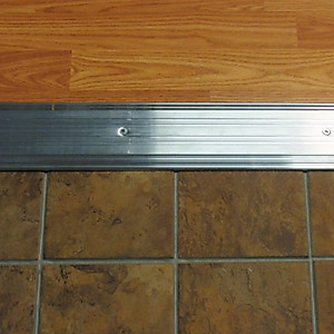 M-D Building Products 08763 Aluminum Commercial Flat-Profile Threshold: Durable and Sleek Entryway Access Solution Draft Protection (3-7/8 in. x 1/2 in. x 36 in) (Silver)