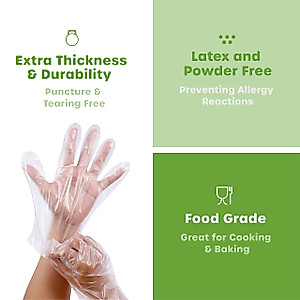 Comfy Package [100 Count] Disposable Poly Plastic Gloves for Cooking, Food Prep and Food Service | Latex & Powder Free - One Size Fits Most