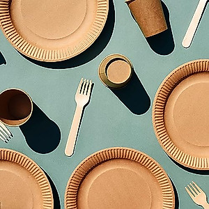 Sihuuu Disposable Wooden Forks, Natural Birch Wood Forks, Cutlery Taster, Green Plain Forks(100 PCS)