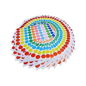 Colored Dot Stickers Round 0.75 inch Coded Labels 3000 Pieces 10 Color Awards Office Classroom Garage Sale