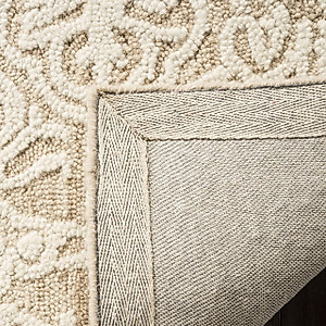 SAFAVIEH Blossom Collection 2' 3" x 12' Beige/Ivory BLM112B Handmade Premium Wool Entryway Foyer Living Room Kitchen Runner Rug