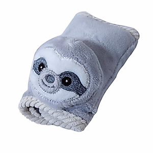 Kelly Baby Sloth Seat Belt Cover with Corduroy Trim Sloth, Grey