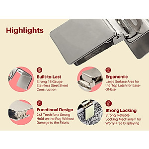 Wise Linkers Rug Clips Heavy Duty Hanging Clip/Rug Grippers/Rug Holders/Rug Hangers/Rug Clamps from (10)