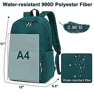 School Backpack for Teen Girls Women Laptop Backpack College Bookbags Middle School Travel Work Commuter Back Pack(Dark green)