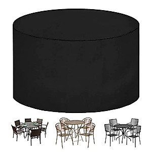 XYXH Round Patio Furniture Cover Waterproof 40" D x 20" H, Garden Furniture Covers, Outdoor Table Chair Covers, Tear Resistant Durable Oxford Fabric Sun Protection