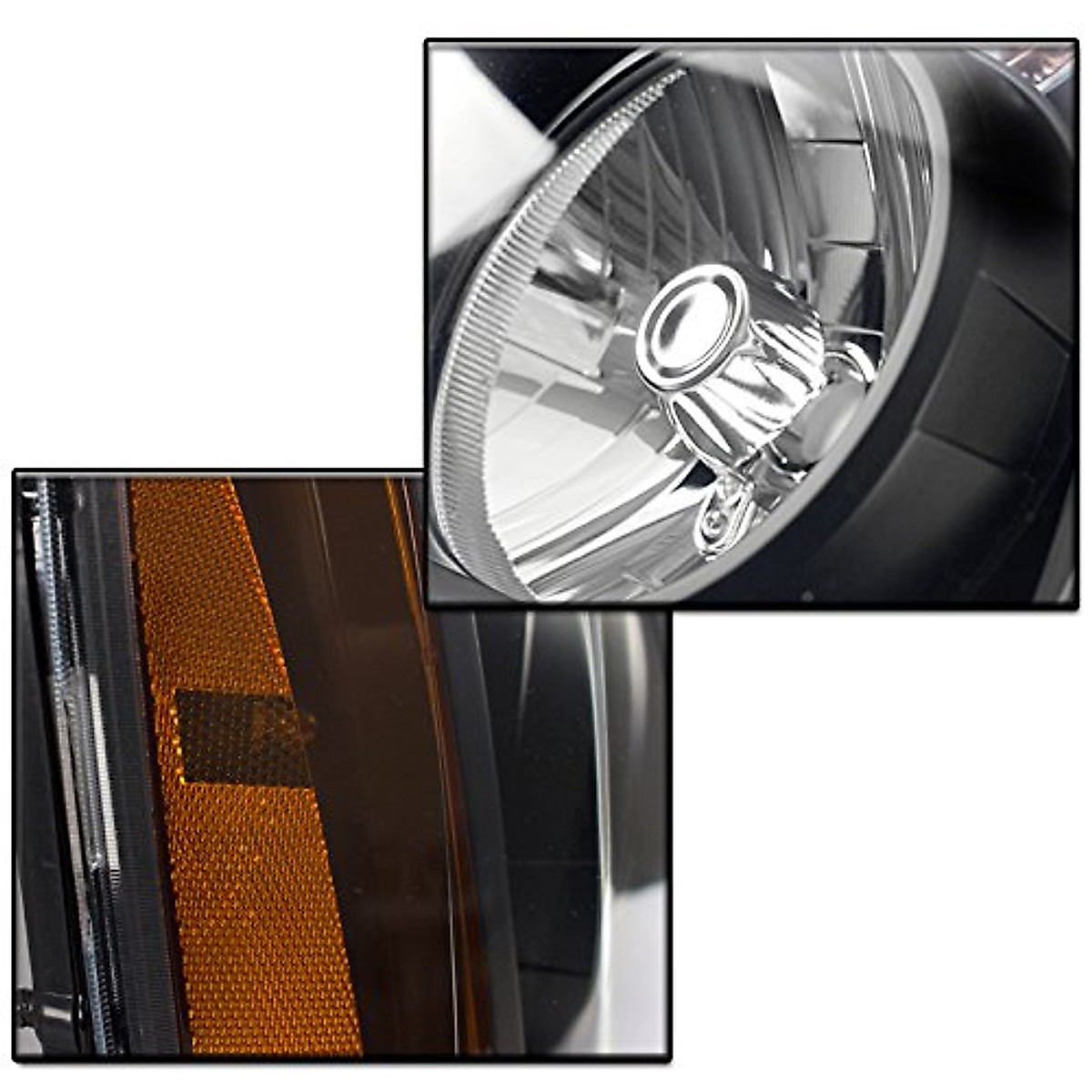 ZMAUTOPARTS Replacement Headlights Headlamps Black Compatible with 2007-2014 GMC Yukon/Yukon XL