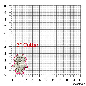 Sweet Prints Inc Penguin with Earmuffs Cookie Cutter - Dishwasher Safe