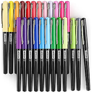 ARTEZA Permanent Markers, Set of 24, Ultra-Fine Tip, Retro Pop Colors