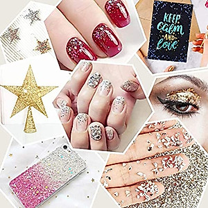 Crushed Glass Glitter Multicolor Irregular Metal Fragments Broken Glass Sprinkling Coarse Glitter Suitable for Nail Broken Glass Pieces for Resin Crafts