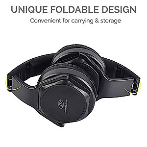 Mobi7e NEM Bluetooth Headphones Over-Ear 2 in 1 Cordless Foldable Twist-Out Speaker Wireless Stereo Bass Headphone with NFC FM Radio/AUX/TF Card Slot Sports Retractable Headband Headset (Black)