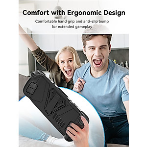 MOJOXR Metal Kickstand Protective Case for Steam Deck-Accurate Cutouts TPU Cover with Stable Stand, Great Case Accessories Fit for Official Carrying Case，Enhanced Comfort and Protection (Black)