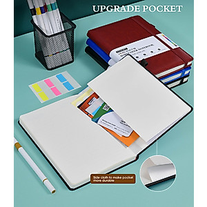 Ansopu Lined Journal Notebook for Writing, A5 100 GSM Thick Paper, Leather Hardcover Journal for Woman Men, Travel Journal Diary 160 Pages(5.75'' X 8.38'' Black)