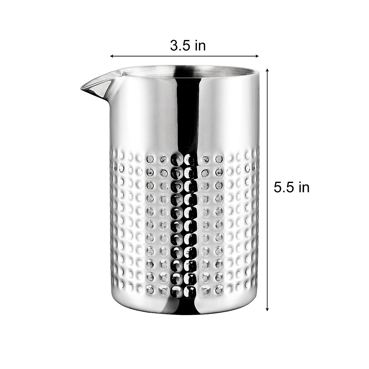 Elsjoy Stainless Steel Cocktail Mixing Glass, 18 Oz (550ml) Double Walled Bartending Glasses Unbreakable Cocktail Shaker Wine Mixer Cup, Bar Mixing Tin for Bartenders, Bar Tools, Barware Essentials