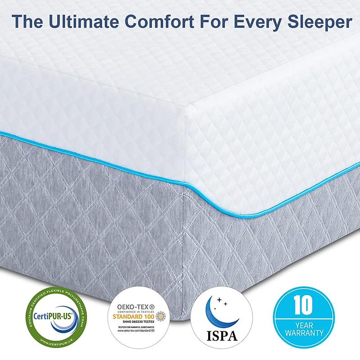 Opoiar Queen Mattress 12 Inch Memory Foam Mattress, Medium Firm Gel Memory Foam Mattress in a Box for Cool Sleep & Back Pain, Foam Bed Mattress, Queen Size Mattresses