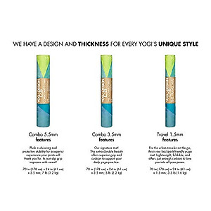 YOGA DESIGN LAB | Travel Yoga Mat | 2-in-1 Mat+Towel | Lightweight, Foldable, Eco Luxury | Ideal for Hot Yoga, Bikram, Pilates, Barre, Sweat | 1.5mm Thick | Includes Strap (Tribeca Sand, 1.5mm)