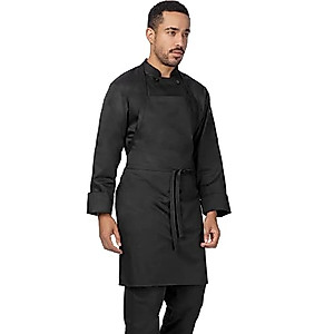 Chef Works Unisex Sustainable Bib Apron, Black, One Size