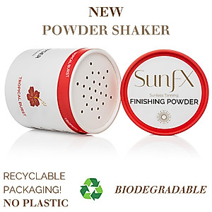 SunFX Post Spray Tan Translucent Finishing Powder | Talc Free | Sunless Tanning Setting Powder | Shimmer Body Bronzing Powder | (Tropical Burst, 4.00 Ounce (Pack of 1)