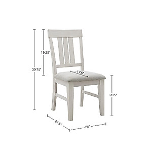 Chair Seat Cushion, Chairs Vanity Desk 2PCS Solid Wood White Seat Height 20.5" Living Room Bedroom Dining Rooms Garden