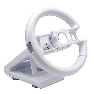 OSTENT Multi-angle Racing Game Steering Wheel Stand for Nintendo Wii Console Controller Color White
