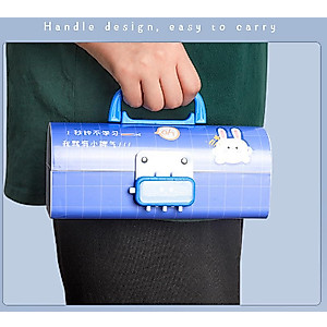 YJCHCT Pencil Case, Large Capacity Pencil Case Organizer; Double Combination Lock Double Layer Storage Box ; Big Pencil Pouch for Teen Girl Boy (lock purple dino)