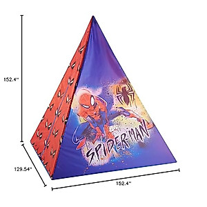 Idea Nuova Spiderman 4 Piece Tee Pee Slumber Set with Pillow and String Lights