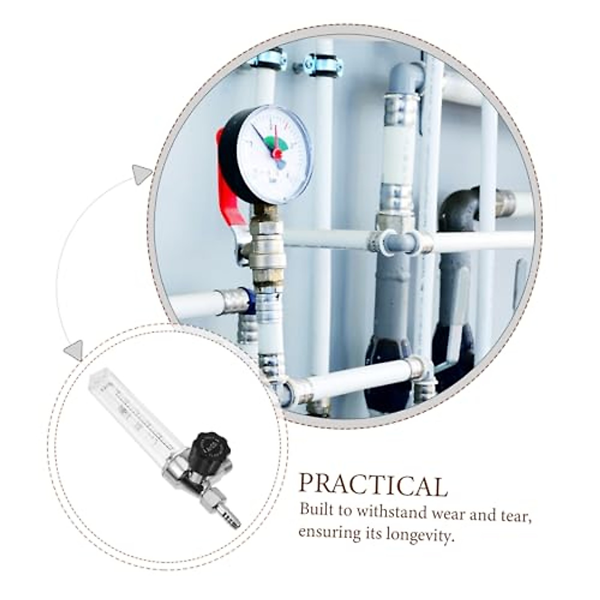 GLEAVI Barometer Flowmeter Tube for Air Argon Flowmeter Argon Gas Flow Meter Measurement Tool Argon Flow Meter Flow Indicator Regulator Flow Meter Tube Gas Flowmeter Plastic Transparent