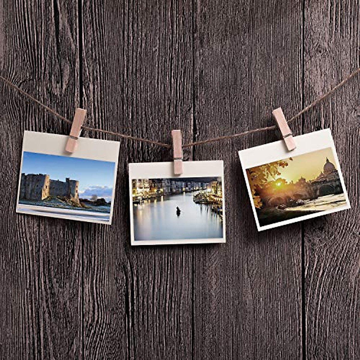 favide Push Pin with Wooden Clips Pushpins Tacks Thumbtacks for Cork Boards Artworks Notes Photos, Craft Projects, Offices and Homes, Pack of 50