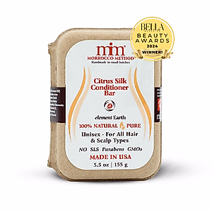 Citrus Silk Conditioner Bar Handcrafted. 100% Natural. Raw. Unisex. For All Hair and Scalp Types. No SLS, Parabens or GMO's. 2 oz.