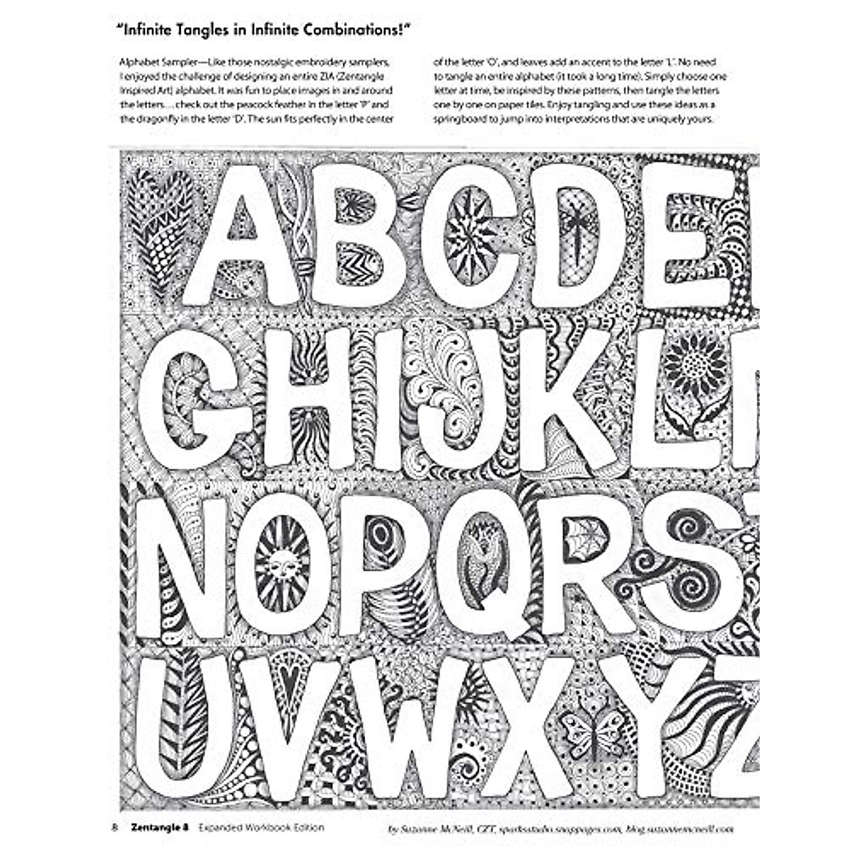 Zentangle 8, Expanded Workbook Edition: Monograms, Alphabets, and 40 All-New Tangles (Design Originals) How to Embellish Letters, Monograms, Cards, Stationery, Gifts, and More with Beautiful Designs