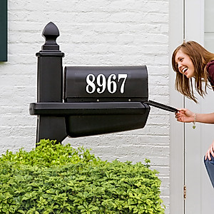 60 PCS White Mailbox Numbers, Vinyl Waterproof Stickers for Outside, Address on House, Big Mail BOX Number, 6 (3" x 4 sets, 4" x 2 set,0-9)