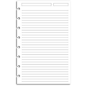 Eleven Discs Discbound Paper, Junior Size Ruled Sheets - Premium 120gsm Heavyweight Notebook & Planner Refills - 8 Discs, 5.5 x 8.5 in - Punched for Circa, Arc, TUL (50 Sheets)