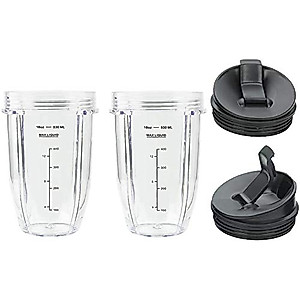 Bidihome Blender Cups for Ninja Blender, 18OZ Cup with Sip & Seal Lids Compatible with 900w 1000w Nutri Ninja Blender Auto iQ series (2 Pack)