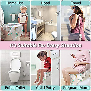 Disposable Toilet Seat Covers for Toddlers, Extra Large Individually Wrapped Unicorn Paper Potty Training Liners for Kids, Portable, Flushable with Non-Slip Adhesives, Potty Shields, Airplane & Travel