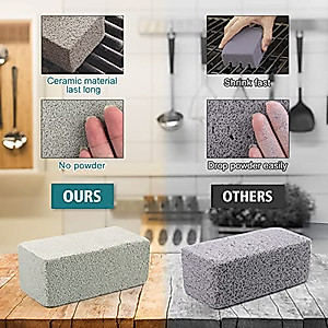 Griddle Cleaning Kit for Blackstone, Heavy Duty Grill Cleaner Kit with Cleaning Stone, Griddle Cleaning Brush with Handle Scouring Pad Griddle Scraper Easy to Clean Flat Top