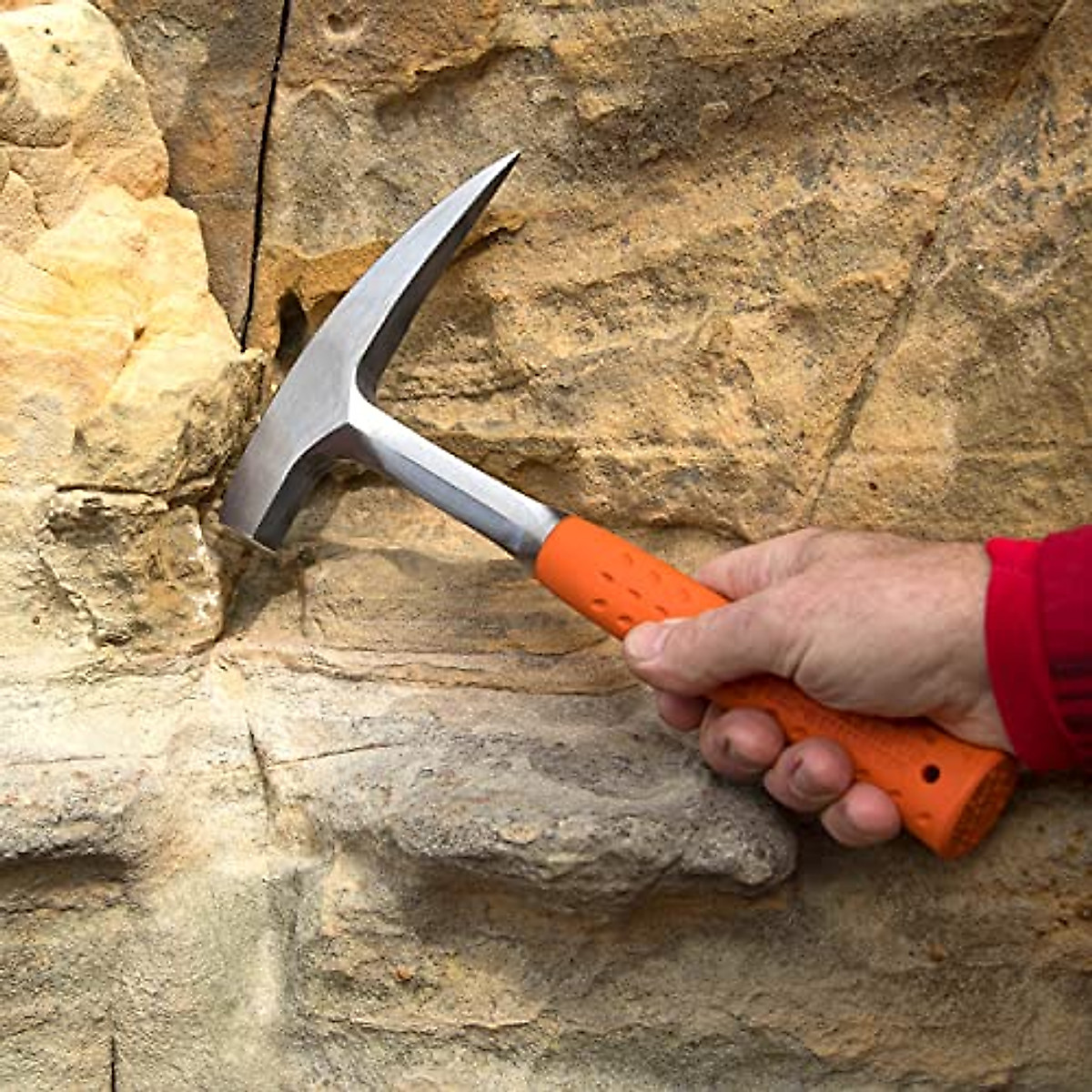 ESTWING Rock Pick - 22 Oz Geology Hammer with Pointed Tip & Shock Reduction Grip - EO-22P