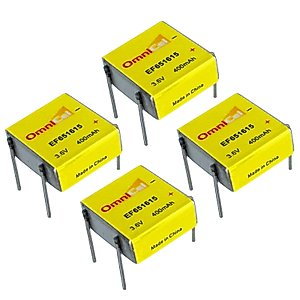 4x OmniCel ER651615 3.6V 400mAh Prismatic Lithium Battery BL-4PN For Fleet Monitoring, Tracking Devices for Hunting Dogs, Carbon Monoxide Detectors, Intrusion Sensors, Smart Utility Metering