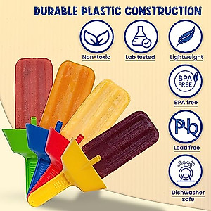 THE ORIGINAL Pop No Drop Popsicle Holder - BPA Free & Dishwasher Safe - Mess-Free Frozen Treats Holder with Straw - No Drip Drop Ice Pop Popsicle Holders for Kids & adults - 2 Random Color (not 4)