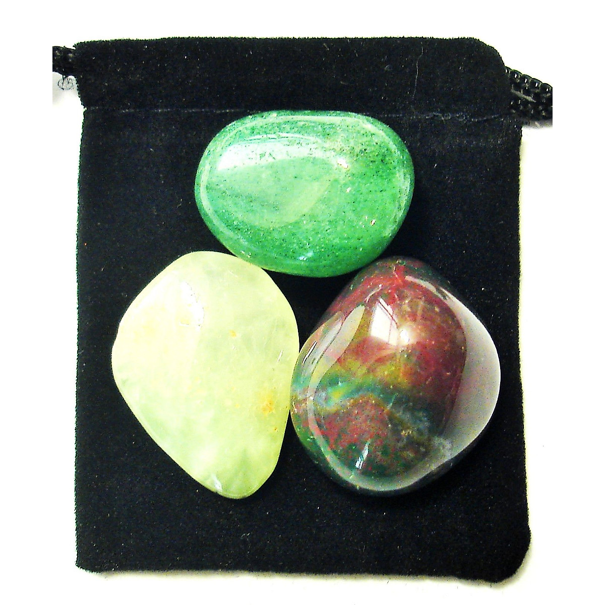The Magic Is In You Libra Zodiac/Astrological Tumbled Crystal Healing Set with Pouch & Description Card - Aventurine, Bloodstone, & Prehnite