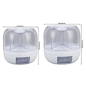 Grain Dispenser, Rice Storage Container Large Capacity, 6 Grid 360° Rotating Sealed Grain Food Storage Box Rice Bucket Dry Food Fruit Box for Kitchen(11lb)