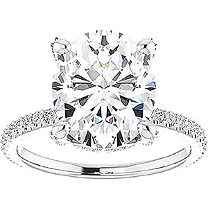 Moissanite Gems 3 CT Oval Moissanite Engagement Ring Colorless VVS1 10K 14K 18K White Gold & 925 Sterling Diamond Ring Anniversary Wedding Bridal Ring Set Wedding Gift for Her