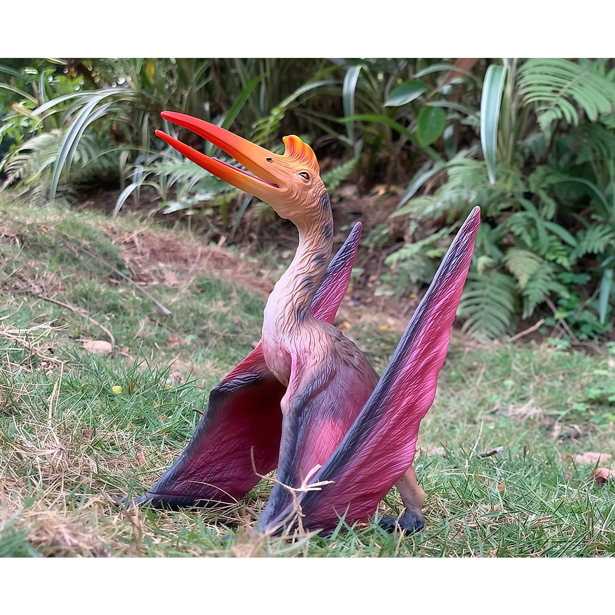 Gemini&Genius Pterosaur Toy for Kids, Large Size 5.5" Quetzalcoatlus Dinosaur Toy, Pterodactyl Toy, Large Flying Dinosaur Toy, Realistic Pteranodon Toy for Kids Display and Play