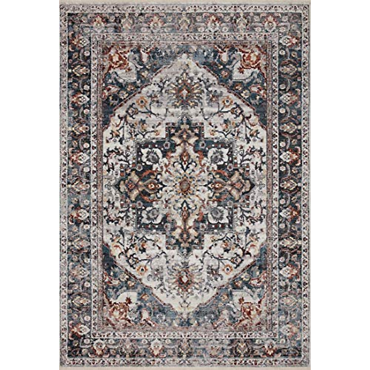 Loloi II Samra SAM-09 Ivory / Denim Oriental Area Rug 2&#039;-3&quot; x 3&#039;-10&quot;