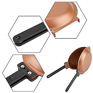 Akozon Frying Pan, Double Side Non-stick Flip Frying Pan Fried Egg Pancake Maker Household Kitchen Cookware Double Sided Pancake Pan