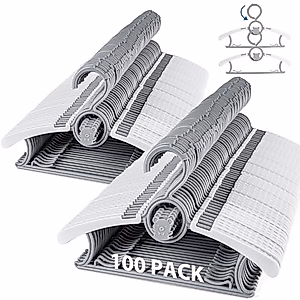 PIGLOG Baby Hangers 100 Pack Extendable Adjustable Kids Hangers, 11-14 Inches Non-Slip Plastic Toddler Hangers for Baby Kid Kids Children Infant Child,Stackable Kid Hangers for Closet Grey Bear