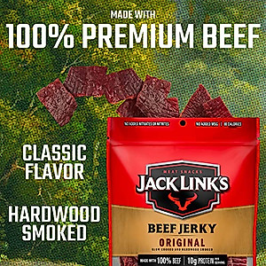 Jack Link's Beef Jerky, Original – Great Everyday Snack, 10g of Protein and 80 Calories, Made with 100% Beef – 96% Fat Free, No Added MSG** – 9 Oz. (Pack of 2)